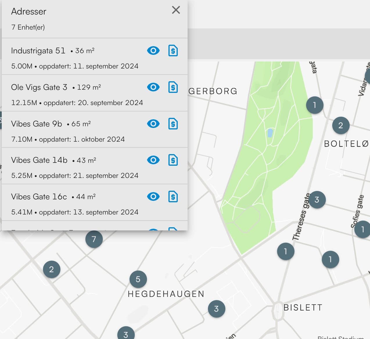 Få Oversikt over Eiendomssalg med Kart – Gratis på Solgt.no | Solgt.no